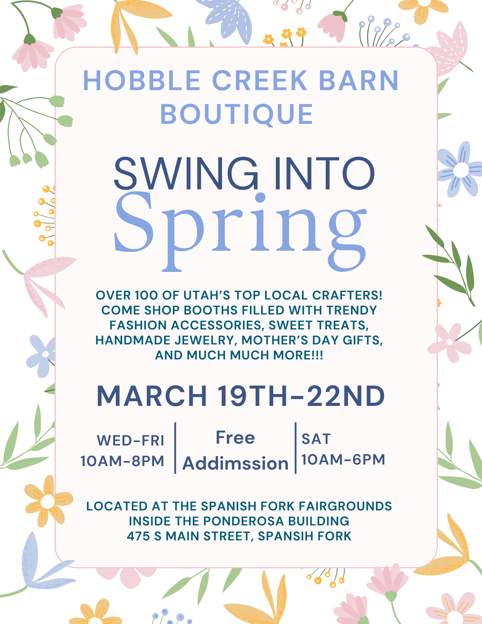 Swing into Spring – Hobble Creek Barn Boutique
